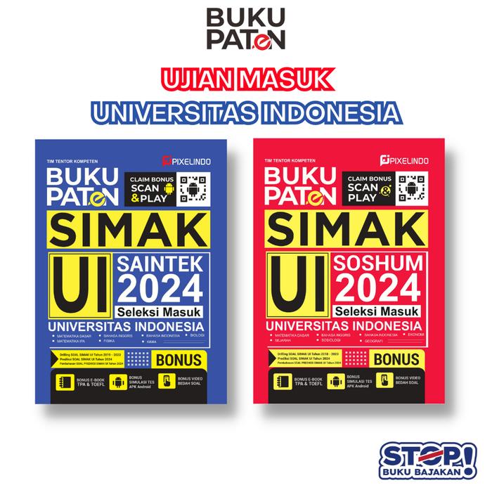 Jual BUKU PATEN SIMAK UI SAINTEK 2024 & SIMAK UI SOSHUM 2024 SELEKSI ...