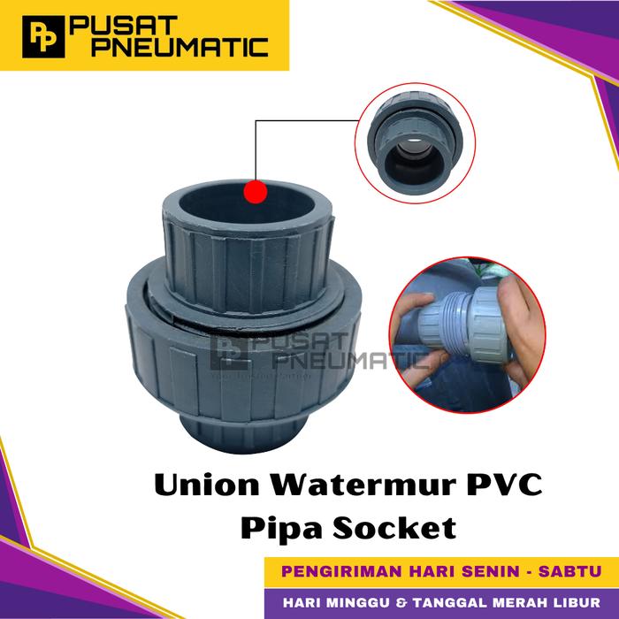 Jual 1" Fitting Watermur PVC Union Water Mur Pipa Socket Connection JIS ...
