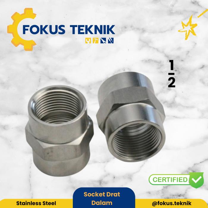 Jual Socket Coupling / Socket Drat Dalam (SDD) 1/2" (Inch) Stainless ...