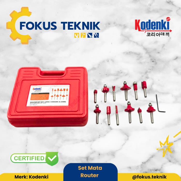 Jual Mata Router Bit Set 12 pcs / Mata Kayu Profil Ukir 1/4" / Rotary ...
