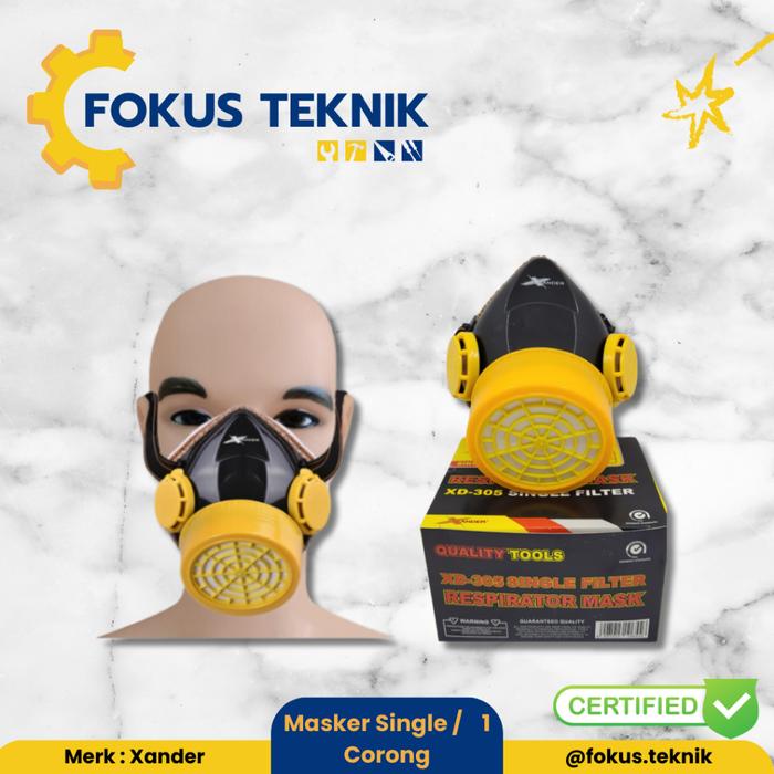 Jual Masker Debu Cat & Kimia / XANDER Masker Respirator Mask Single ...