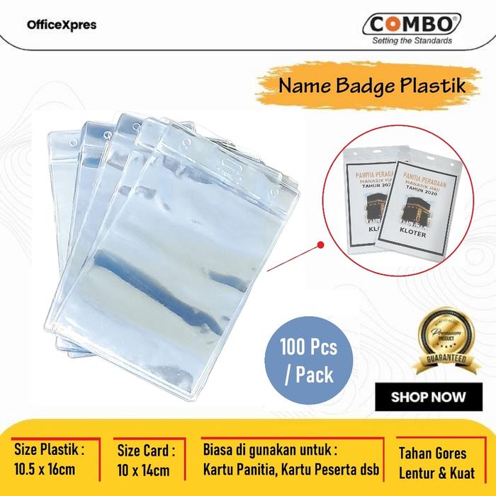 Jual ID Card Mika / Name Badge Plastik Haji 10x16 / Name Tag Panitia ...