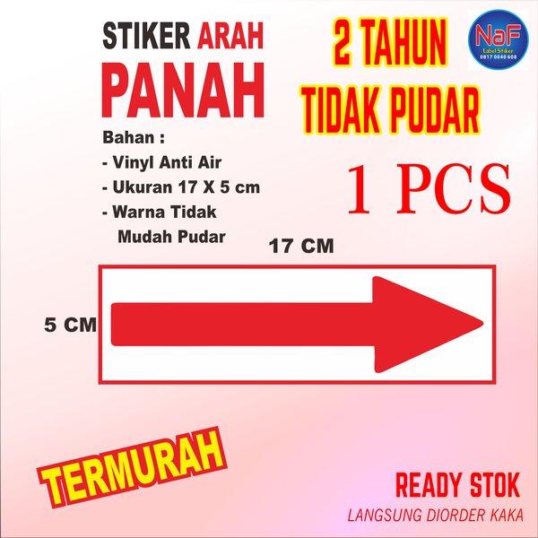 Jual Stiker petunjuk arah panah merah besar Sticker K3 rambu anak panah ...