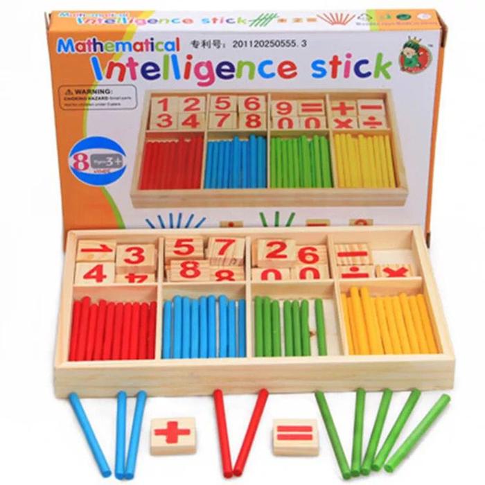 Jual 1 Set Wood Educational Teaching Aids Number Math Calculate Game ...