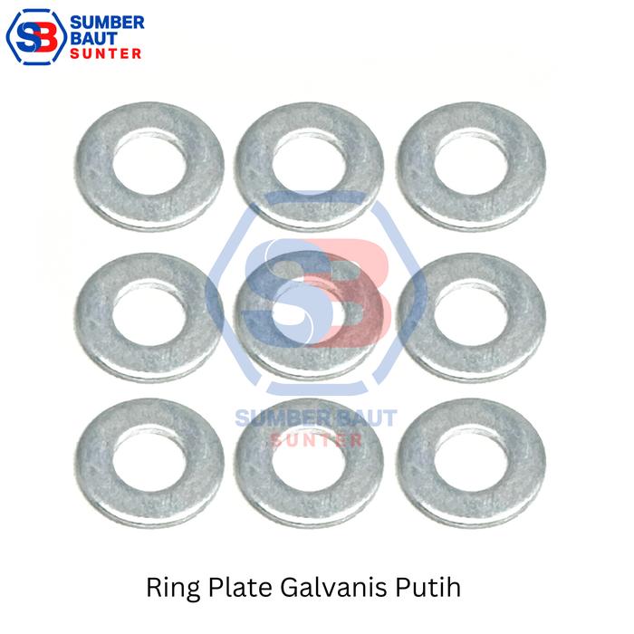 Jual M4 Ring Plat Galvanis Putih WP Washer Plate 4mm per 100 pcs ...