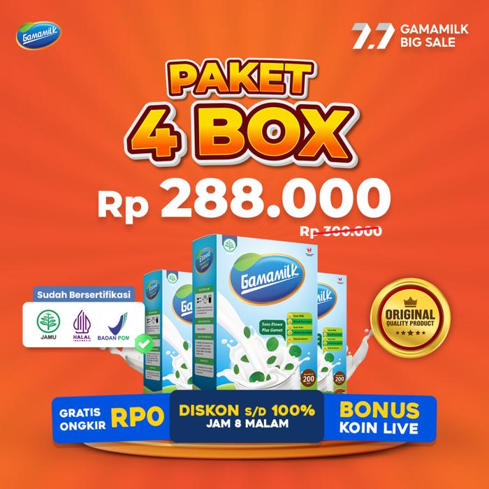 Jual (4 Box) Susu Gamamilk Ekstrak Gamat dan Daun Kelor Cocok Untuk ...