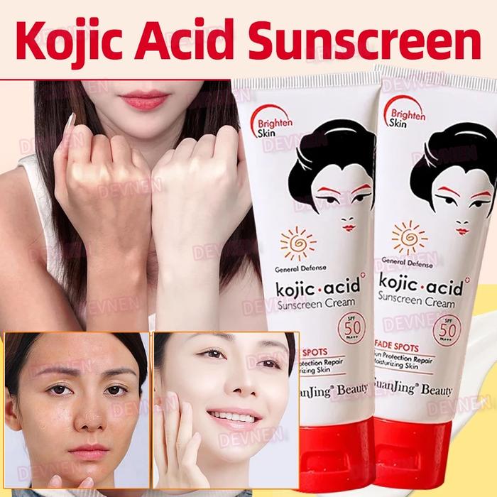 Jual READY! Kojic Acid Sunscreen Lotion SPF 50 PA+++ Sunblock Wajah Dan ...