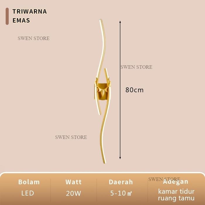 Jual Lampu Dinding Strip Emas Lampu Gantung Dinding LED Ruang Tamu ...