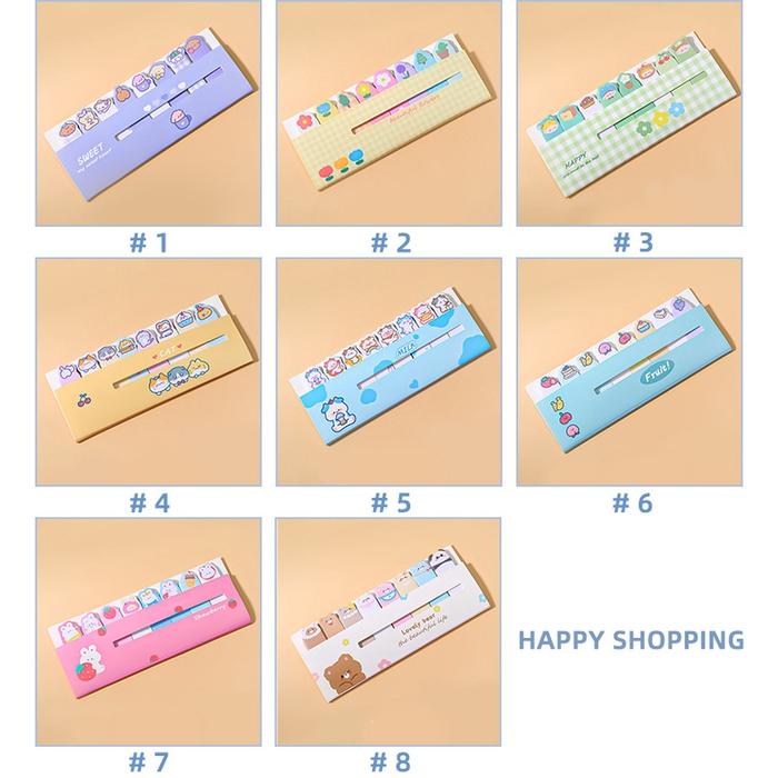 Jual 120 Lembar Kartun Hewan Seri Stiker Label Kertas Catatan Tempel ...