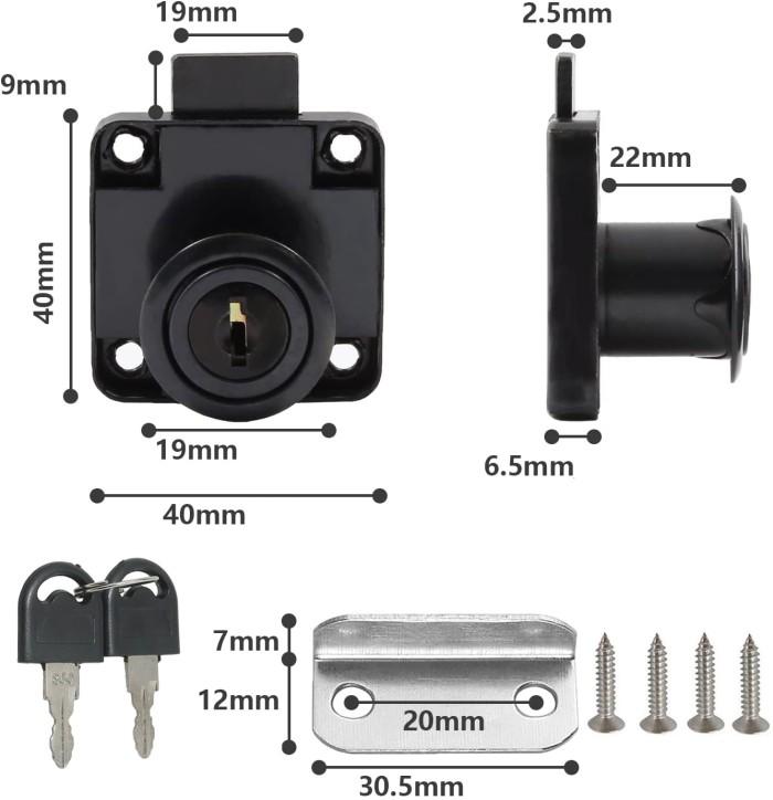 Jual [Dari Tangerang] Kunci Laci Hitam Black Cabinet Drawer Lock ...