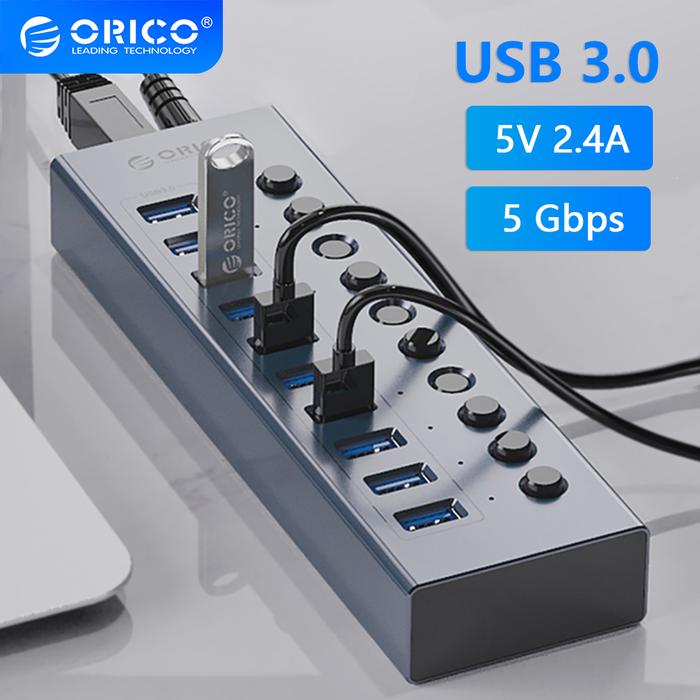 Jual Miniva Authentic ORICO Aluminium Multiple Ports USB 3.0 Hub Multi ...