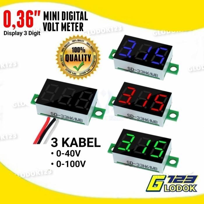 Jual DC 0V - 100V Digital Mini LED Voltmeter 0.36" Digital Volt Meter ...
