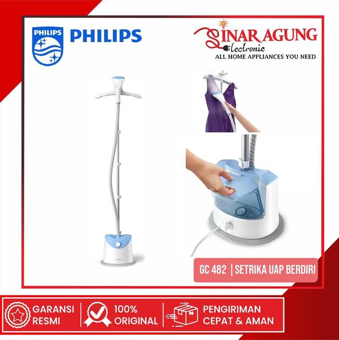 Promo PHILIPS SETRIKA UAP BERDIRI GC 482 GC482/25 STREAMER BAJU UAP ...