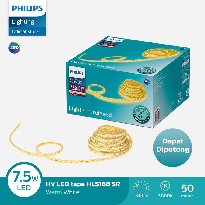 Promo Lampu Philips LED Strip HLS168 7,5W/M 50M 3000K Kuning Cicil 0% ...