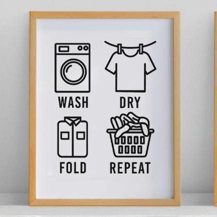 Jual Bingkai Poster A4 Laundry Dekorasi Dinding Aesthetic Pigura Kayu