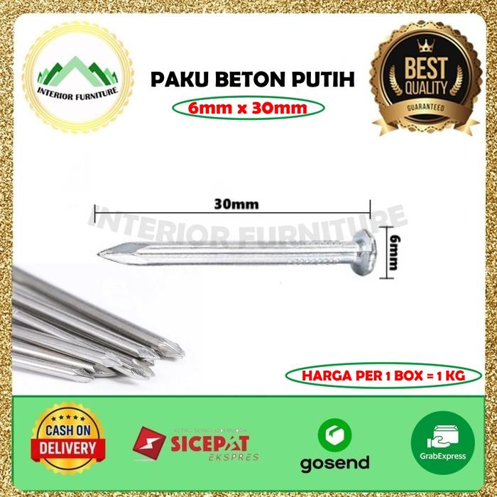 Jual Paku Beton Paku Baja Putih 2.5 cm 3 cm 4 cm cm 7 cm per 1 kg - Jakarta Barat ...