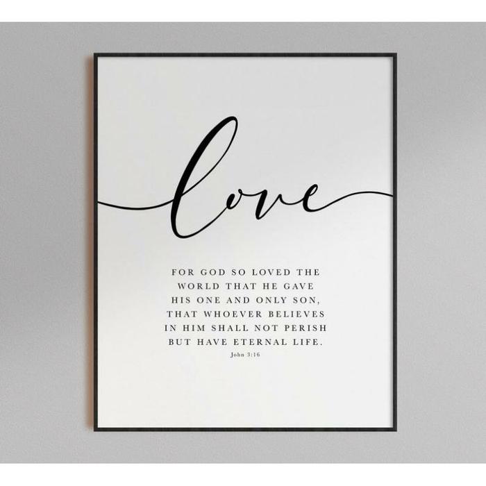 Jual Hiasan dinding Kristen Katolik Faith Hope Love poster rohani ayat ...
