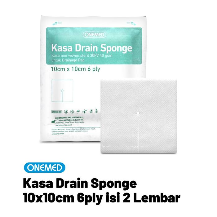 Jual ONEMED Kasa Drain Sponge 10 x 10cm 6 ply Pouch Isi 2 Lembar - Kota ...