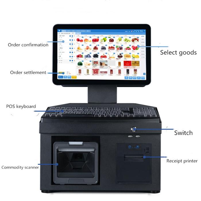 Jual 14.1 inch Self-service channel cash register superm cashier all-in ...