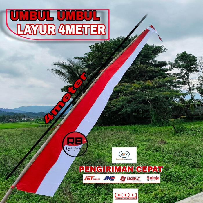 Jual BENDERA UMBUL UMBUL MERAH PUTIH LAYUR PANJANG 4METER - Kota ...