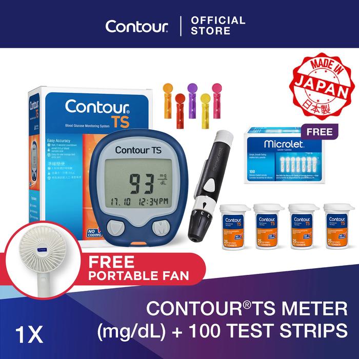 Jual BEST SELLER Contour TS Blood Meter MgdL + 100 Strips + 100 ...