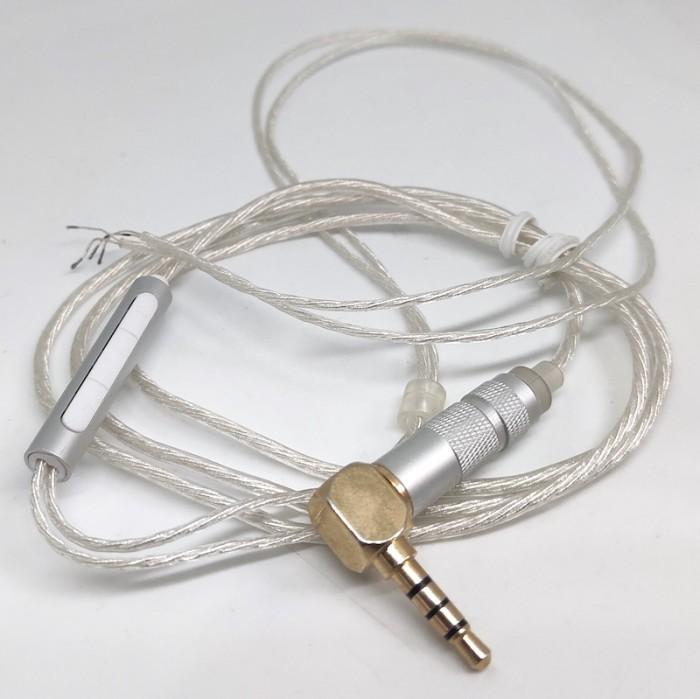 Jual High End Pure Silver Plated Earphone Cable Replacement With Mic ...