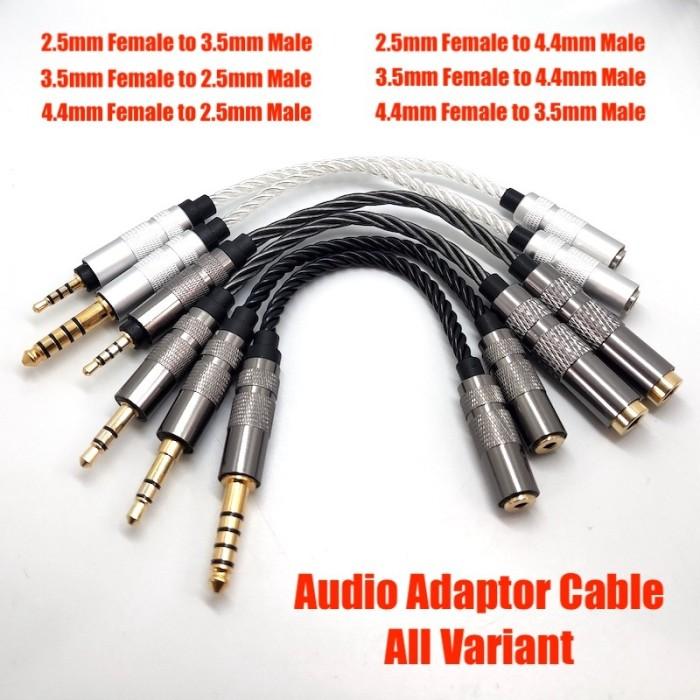 Jual Male To Female 3.5mm 2.5mm 4.4mm Balanced Jack Audio Adapter Cable ...