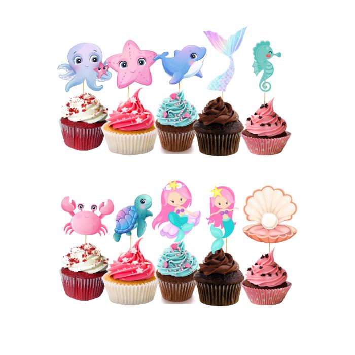 Jual Topper cake Mermaid / putri duyung / hiasan kue happy birthday ...