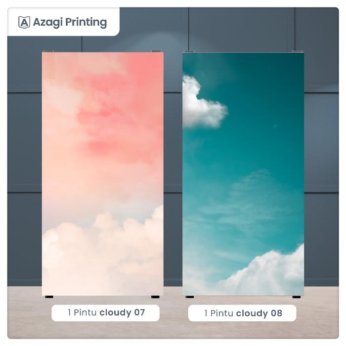 Jual Stiker Kulkas 1 Pintu Mesin Pendingin 2 pintu Motif Cloudy ...