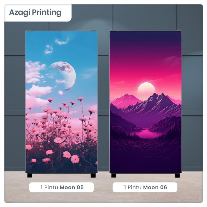 Jual Stiker Kulkas 1 Pintu / Sticker Mesin Pendingin 2 pintu Motif moon ...