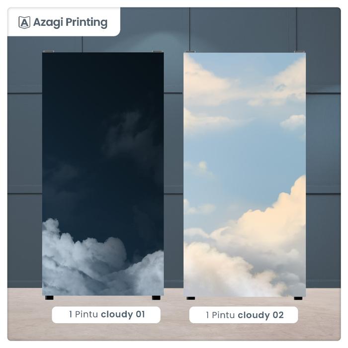 Jual Stiker Kulkas 1 Pintu Mesin Pendingin 2 pintu Motif Cloudy ...
