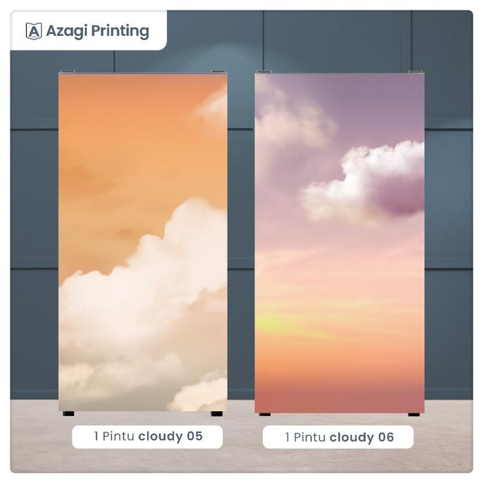Jual Stiker Kulkas 1 Pintu Mesin Pendingin 2 pintu Motif Cloudy ...