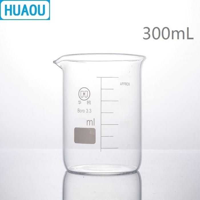 Jual Lab Flow HUAOU 300mL Glass Beaker Low Form Borosilicate 3.3 Glass ...