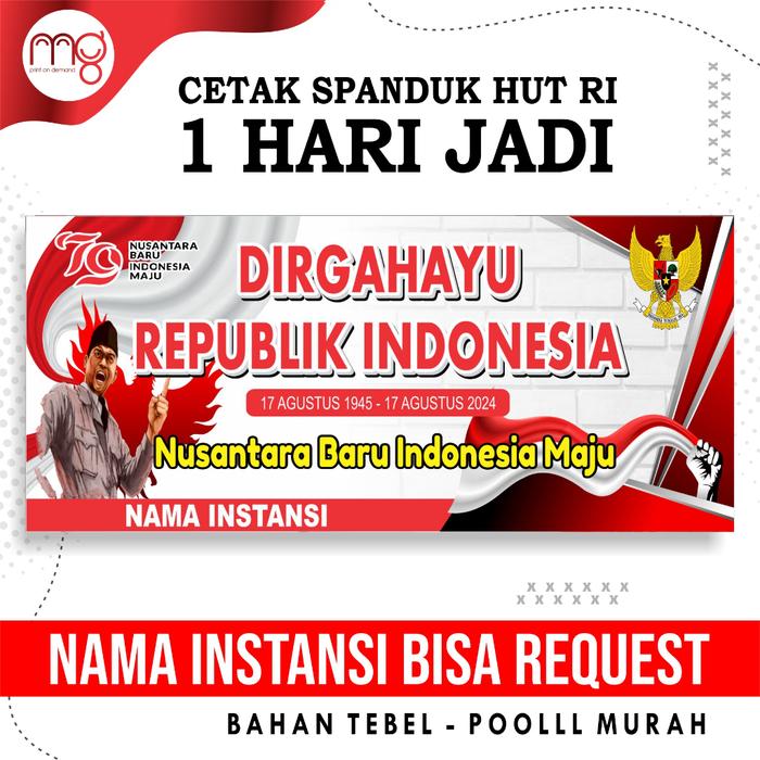 Jual -PROMO MERDEKA- Spanduk Hut RI ke 79 - Banner 17 Agustusan - Kab ...