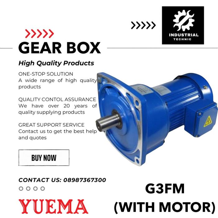 Jual GEAR BOX HELICAL YUEMA G3FM 1,1KW 1,5HP 1100W as 32 RATIO 5, 10 ...