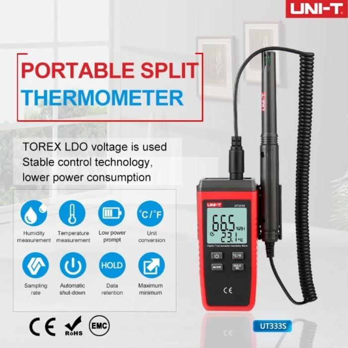 Jual UNI-T UT333S Digital Temperature Humidity Meter Alat Ukur Tempera Best - Kota Surabaya ...