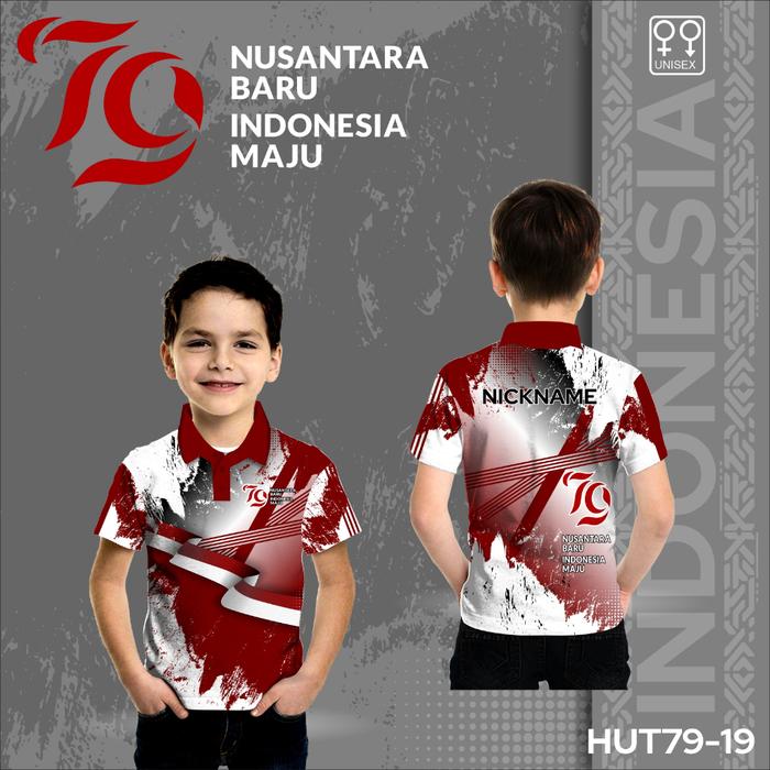 Jual Promo Polo anak Jersey hut kemerdekaan ri ke 79 kaos 17an 2024 ...