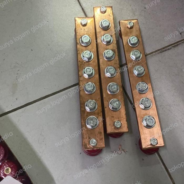 Jual Busbar Netral 6mm x 50mm x 250mm 4 baut m8 Busbar Custom - Jakarta ...