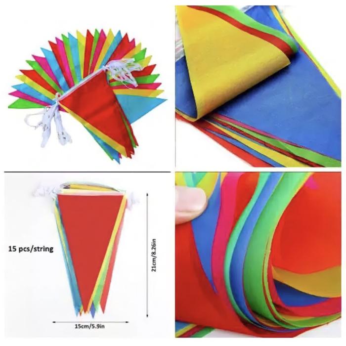 Jual BENDERA SEGITIGA WARNA WARNI / BENDEDA SEGITIGA KAIN / BENDERA ...