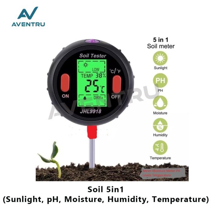 Jual Soil Analyzer Tester 5in1 5 in 1 / Alat ukur PH Cahaya Suhu Kelem ...