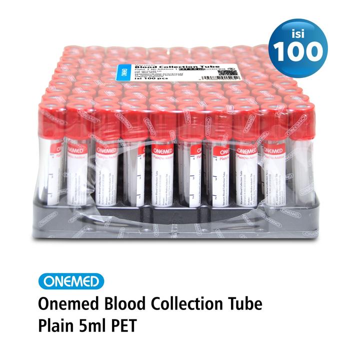 Jual Tabung Darah Blood Collection Tube Plain Pet 5ml OneLab Box Isi ...