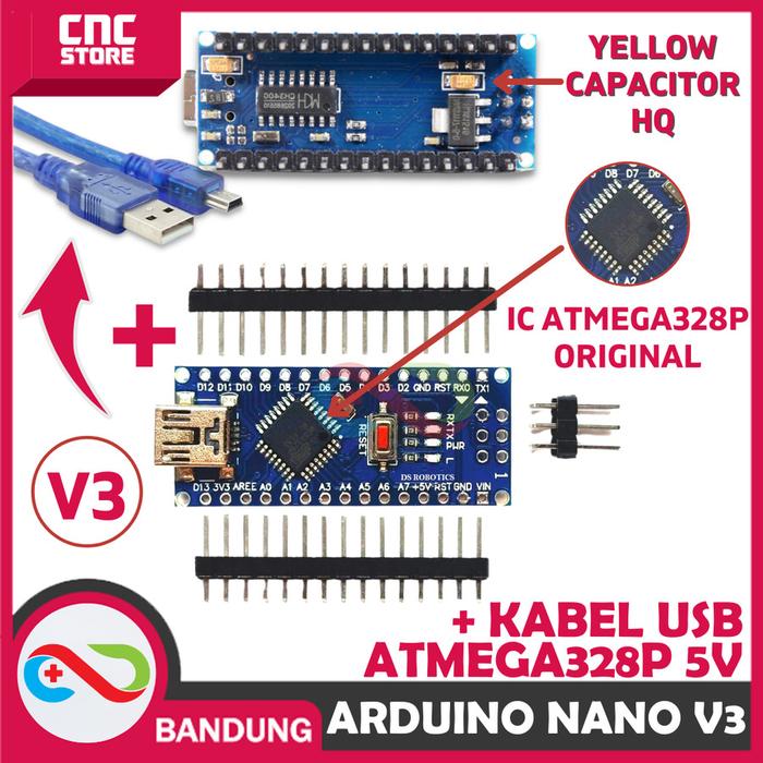 Promo NANO V3 3.0 ATMEGA328P CH340 CH340G 5V BOARD PLUS USB CABLE ...