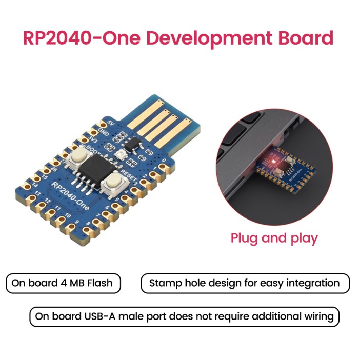 Jual RP2040-One 4MB Flash MCU Board Mini Development Board Based on ...