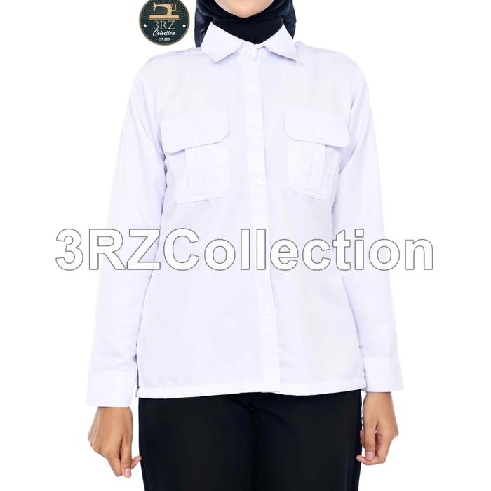 Jual Kemeja Tunik PDH Seragam Putih Wanita Lengan Panjang - PDH Wnt V ...