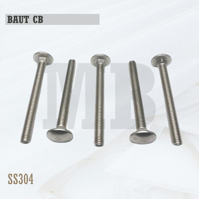 Jual Baut CB M6X25 / Baut Bemper 6X25 / Carriage Bolt M6 X 25 / Baut Payung 6 X 25 / Baut Pagar ...