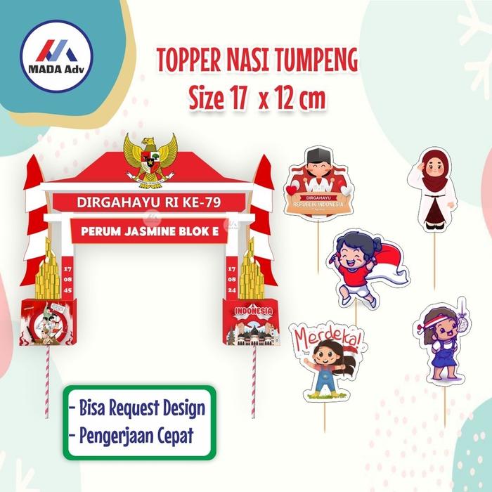 Jual Topper 17 Agustus / Tumpeng Kemerdekaan HUT RI/ Topper Custom ...