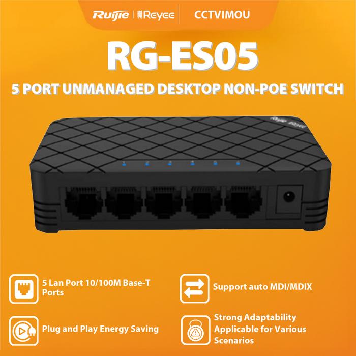 Promo RUIJIE REYEE RG-ES05 5 PORT UNMANAGED DESKTOP NON-POE SWITCH ...