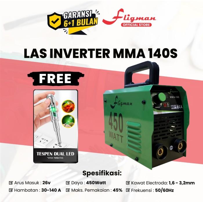 Promo FLIGMAN Mesin Las Listrik MMA 140S 140 Ampere 450 Watt Travo DC Inverter IGBT Welding ...