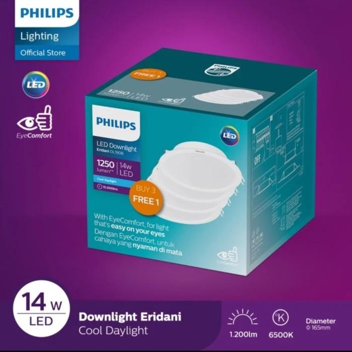 Jual Lampu Downlight Led Philips Eridani 14 Watt DL190B Multipack Pack ...