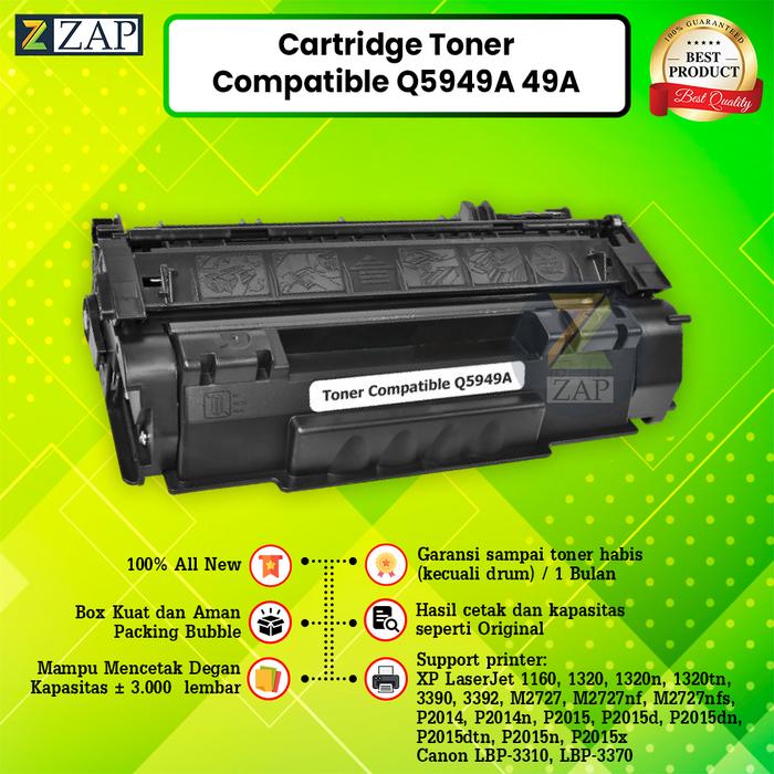 Jual Cartridge Toner Compatible Q7553A 53A Printer Laserjet P2015 M2727 ...